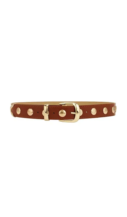 8 Other Reasons Faux Leather Studded Belt - Brown