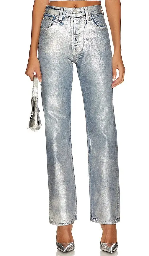 EB DENIM High Rise Straight Jeans - Foil