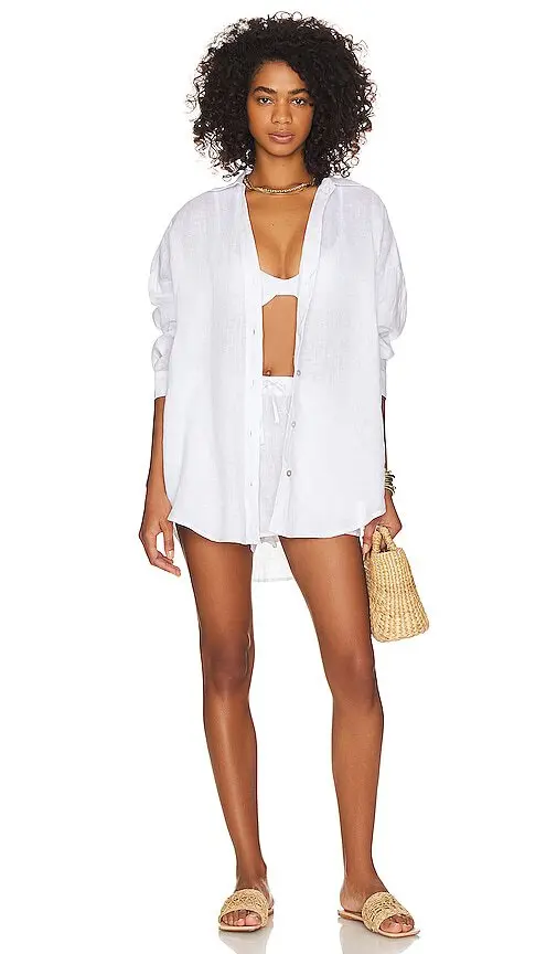 L*Space Rio Linen Shorts - White
