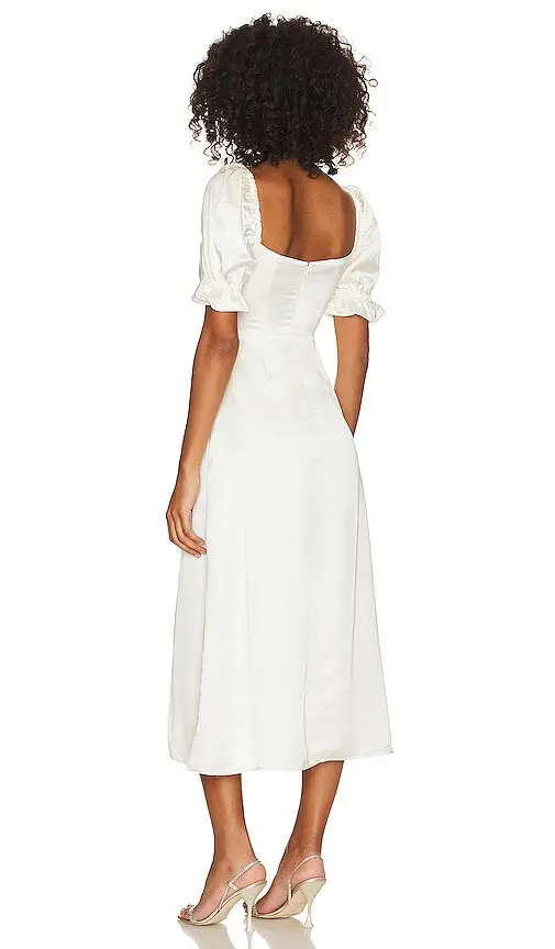 we wore what puff sleeve midi dress We Wore What Floral Asymmetric Puff-Sleeve Tiered Dress