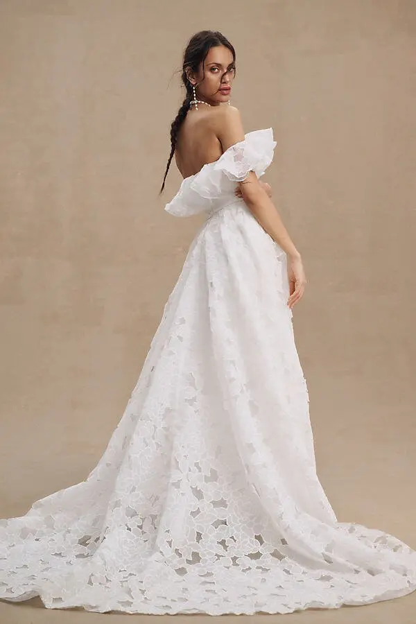 Jenny Yoo Priscilla Off-the-shoulder Convertible Gown