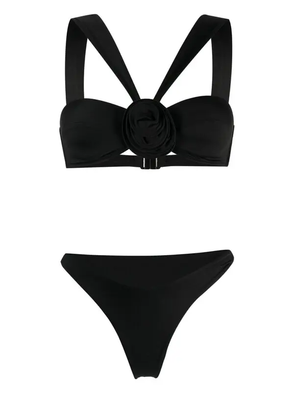 LA REVECHE Flower-detail Bikini Set