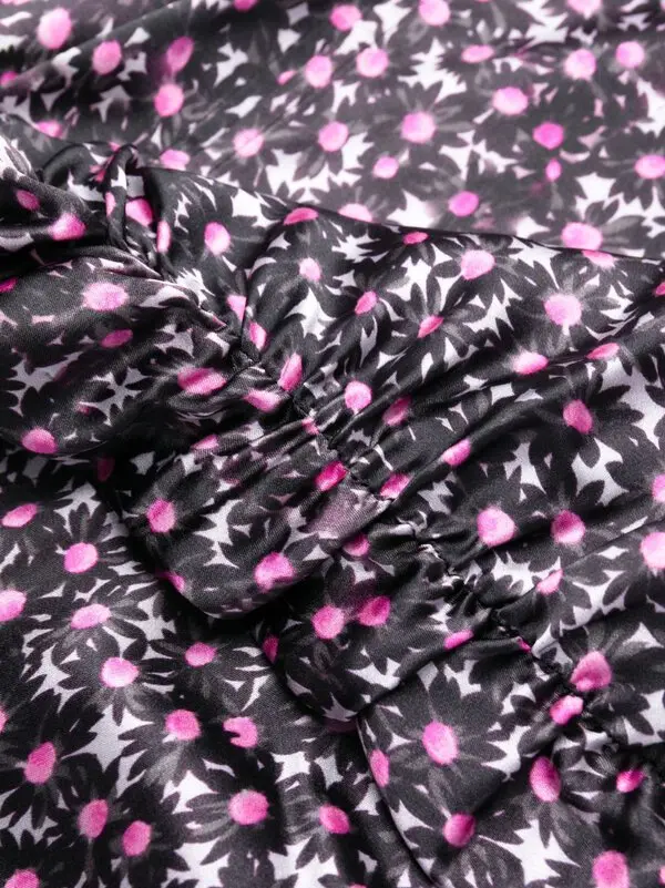 GANNI Floral-print Silk Dress
