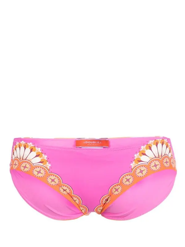 La DoubleJ Sunset Floral-print Bikini Briefs - Pink