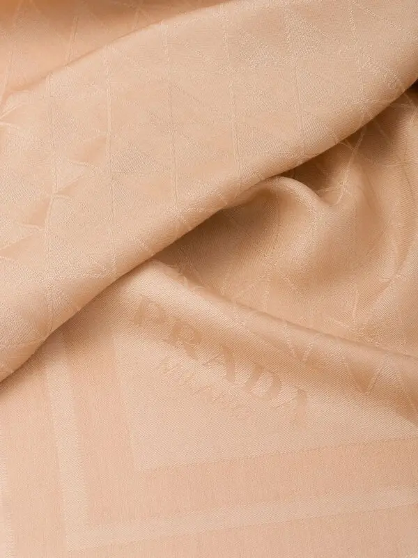Prada Symbole Logo-jacquard Scarf - Neutrals