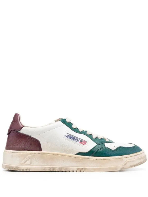 AUTRY Medalist Distressed-finish Sneakers - White