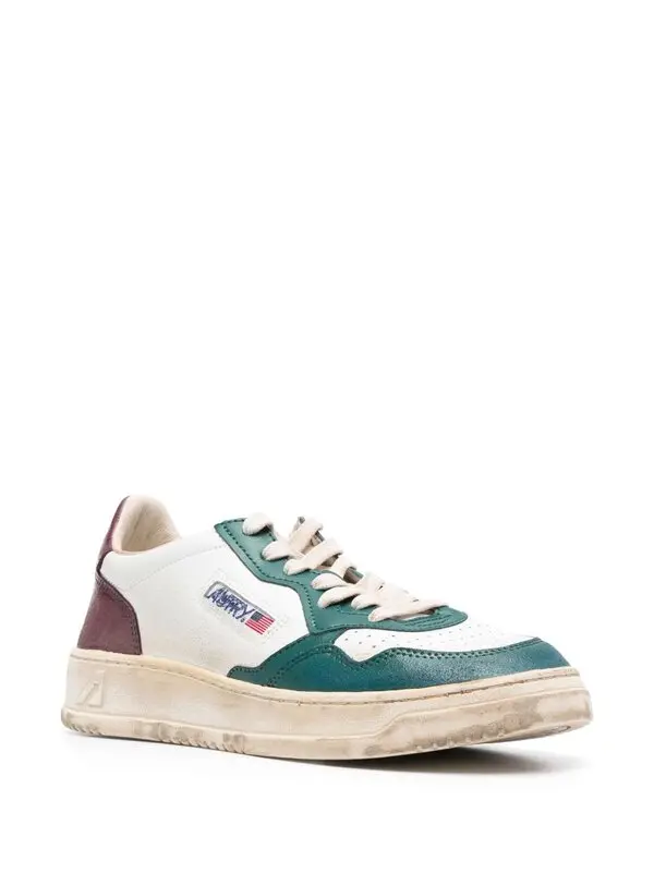 AUTRY Medalist Distressed-finish Sneakers - White