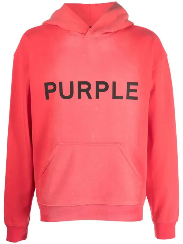 PURPLE BRAND Logo-print Cotton Hoodie