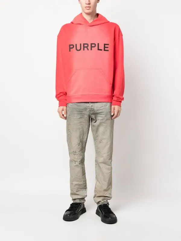 PURPLE BRAND Logo-print Cotton Hoodie