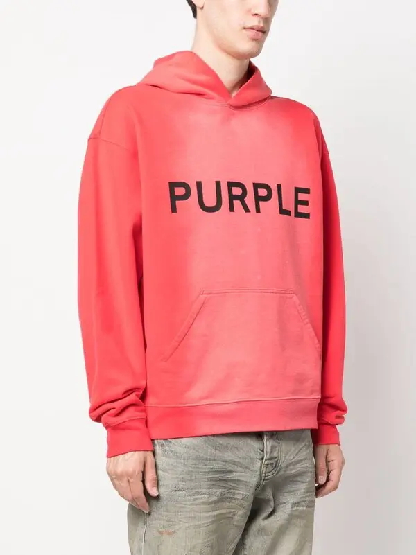 PURPLE BRAND Logo-print Cotton Hoodie