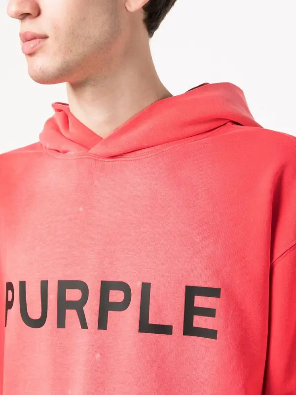 PURPLE BRAND Logo-print Cotton Hoodie