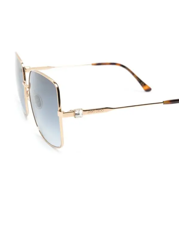 JIMMY CHOO Logo-engraved Square-frame Sunglasses