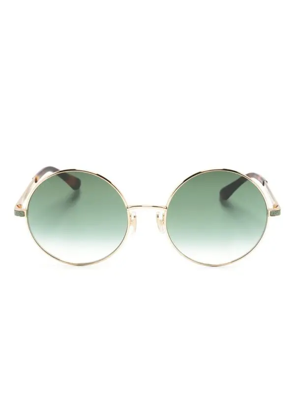 Jimmy Choo Glitter-Detail Round-Frame Sunglasses - Gold 