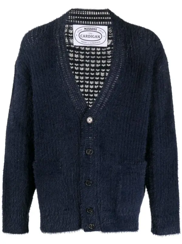 Missoni V-neck Knitted Cardigan - Blue