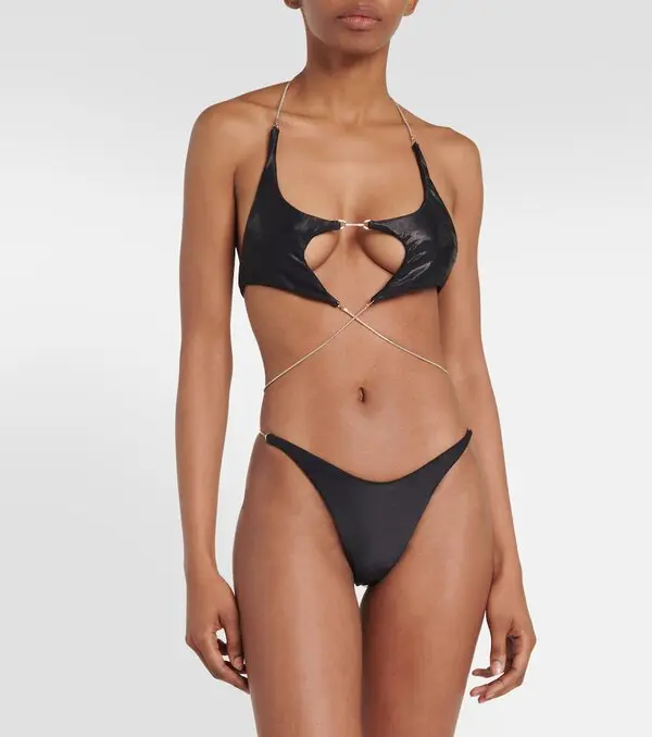 MUGLER Cutout Bikini Top