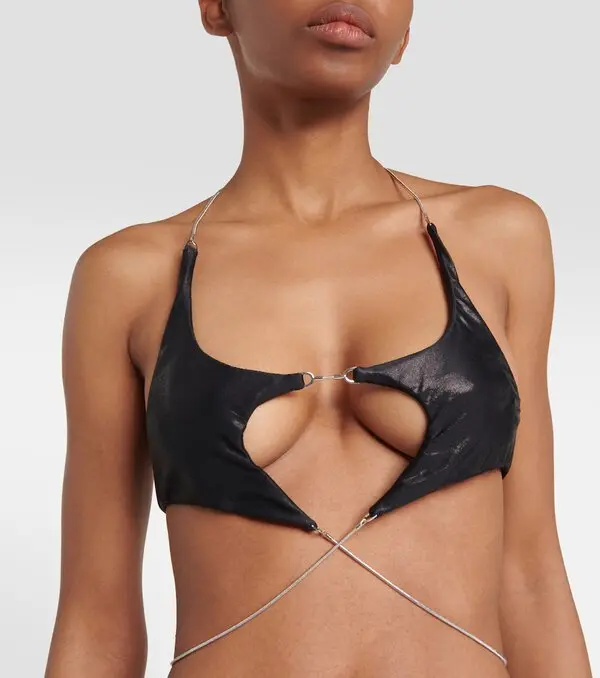 MUGLER Cutout Bikini Top