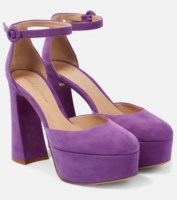GIANVITO ROSSI Vernice Platform Pumps - Pink