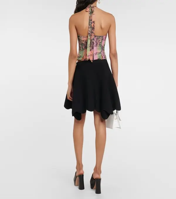 ROBERTA EINER Printed Halterneck Bustier Top