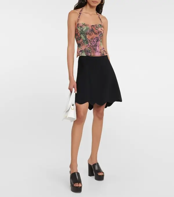 ROBERTA EINER Printed Halterneck Bustier Top