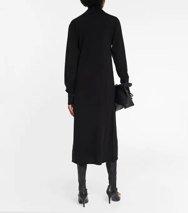 JIL SANDER Cashmere Midi Dress - Black