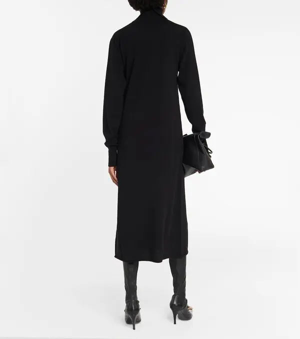 JIL SANDER Cashmere Midi Dress - Black
