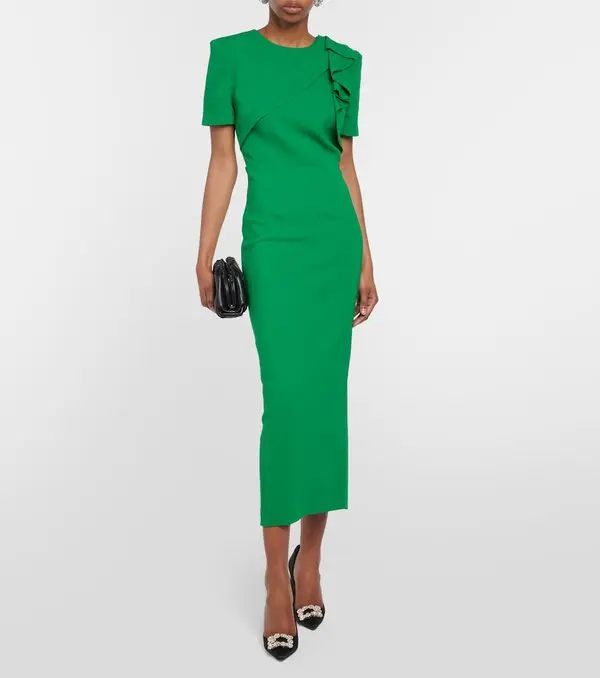 roland mouret asymmetrical midi dress Asymmetric Drape Midi Dress in Blue  Roland Mouret