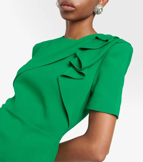 Roland Mouret Asymmetrical Midi Dress In Green - 32% Off | Editorialist