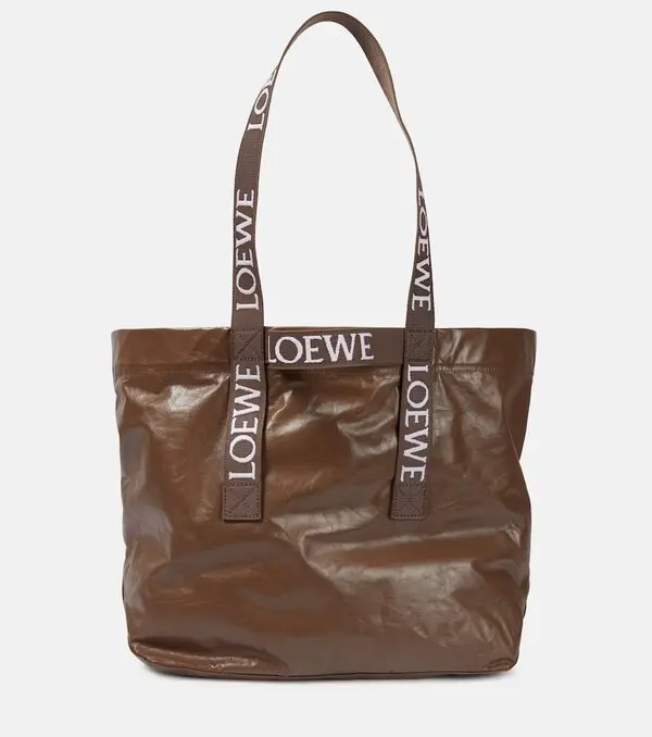 Loewe Fold Shopper Leather Tote Bag