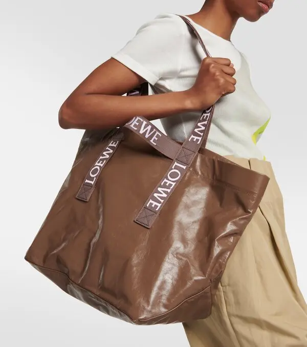 Loewe Fold Shopper Leather Tote Bag