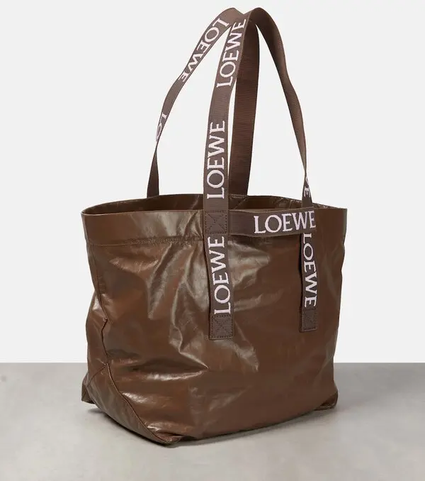 Loewe Fold Shopper Leather Tote Bag