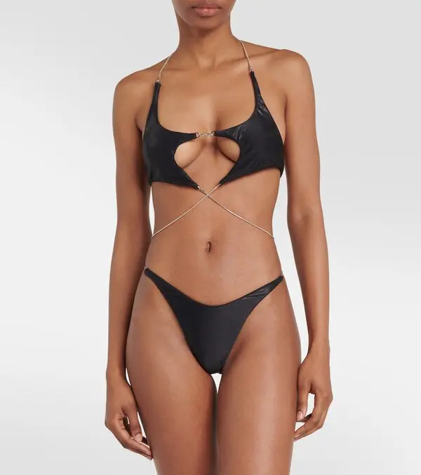 MUGLER Cutout Bikini Bottoms