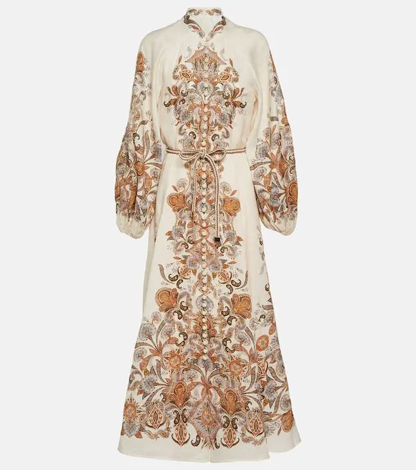 Zimmermann Devi Paisley Linen Maxi Dress