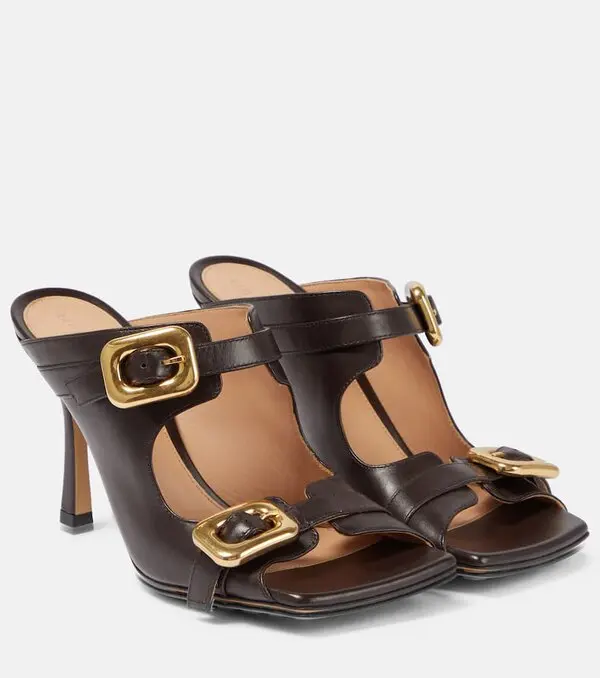 Bottega Veneta Leather Mules - Brown