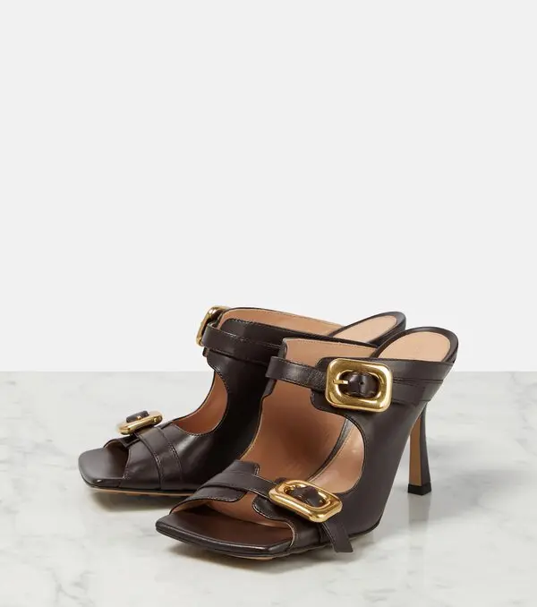 Bottega Veneta Leather Mules - Brown
