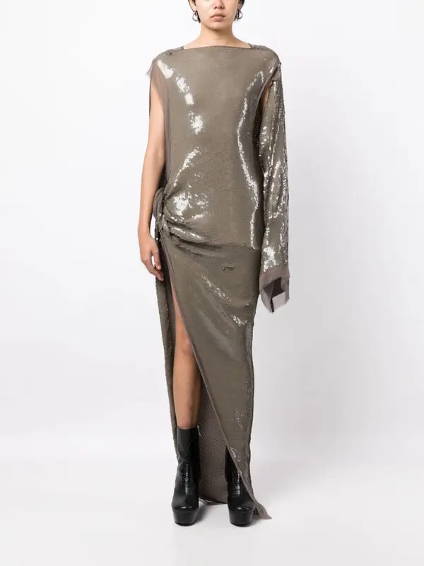 Rick Owens Sequin-embellished Asymmetric Dress