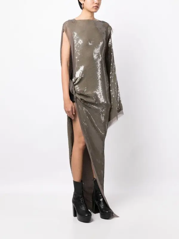 Rick Owens Sequin-embellished Asymmetric Dress
