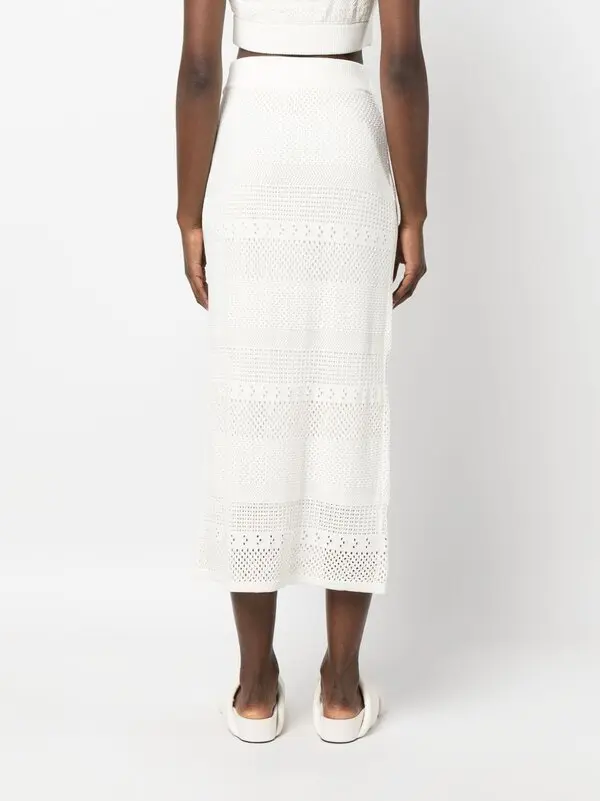 FRAME Crochet-knit Pencil Skirt - Neutrals