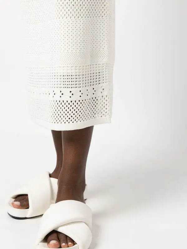FRAME Crochet-knit Pencil Skirt - Neutrals