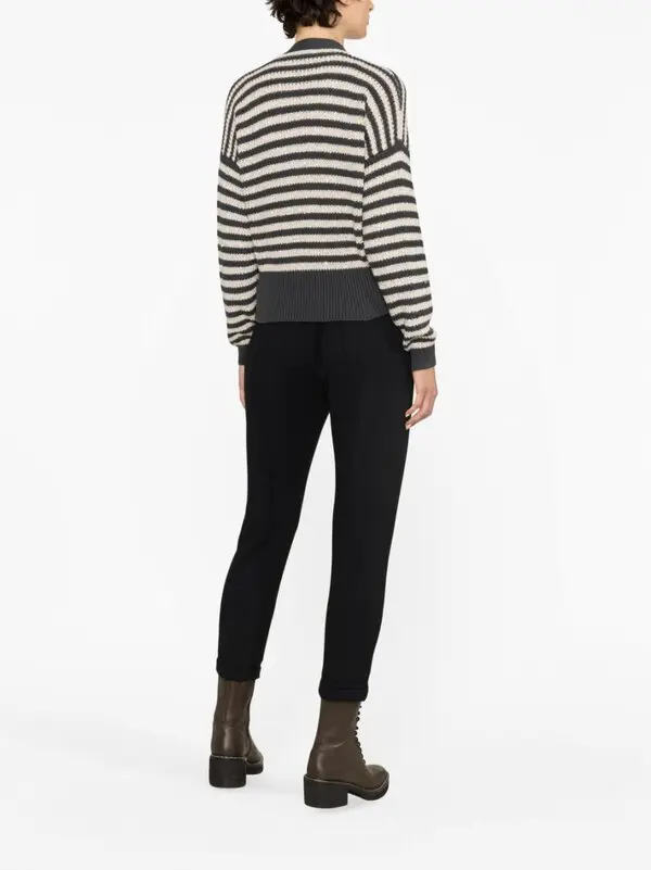 Brunello Cucinelli Striped V-neck Cardigan