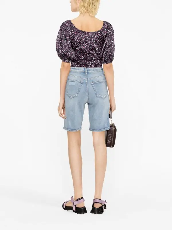 GANNI Floral-print Silk Top