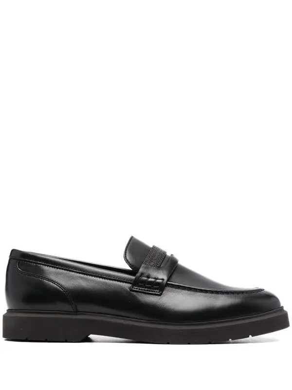 Brunello Cucinelli Monili Chain-embellished Loafers - Black
