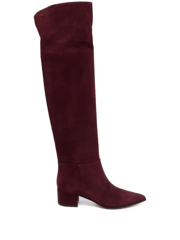 GIANVITO ROSSI Suede Knee-high Boots - Red