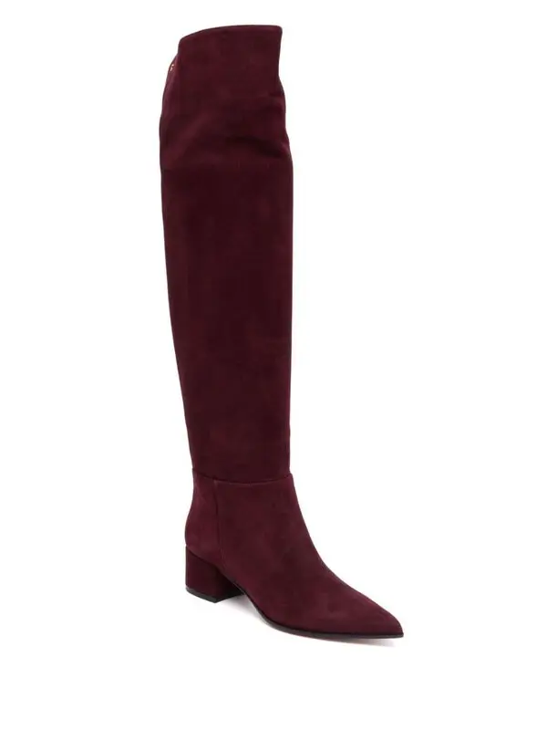 GIANVITO ROSSI Suede Knee-high Boots - Red