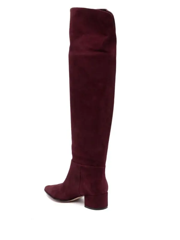 GIANVITO ROSSI Suede Knee-high Boots - Red