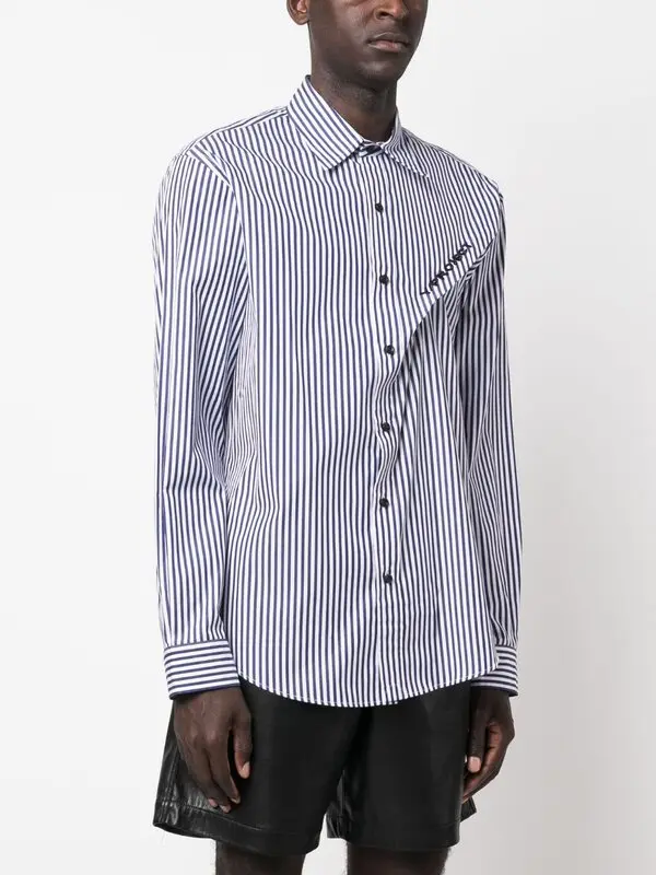 Y/project Logo-embroidered Striped Shirt