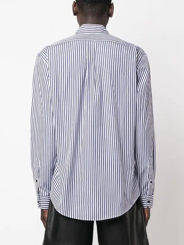 Y/project Logo-embroidered Striped Shirt