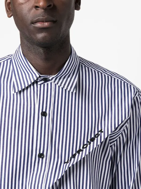 Y/project Logo-embroidered Striped Shirt
