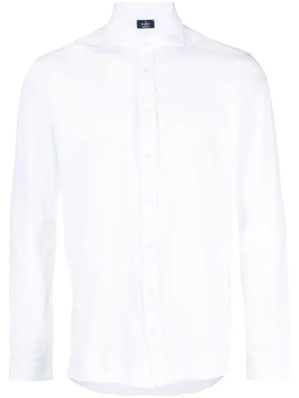 BARBA NAPOLI Long-sleeve Cotton Shirt - White