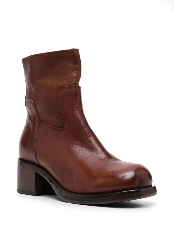Moma Tronchetto Leather Ankle Boots - Brown