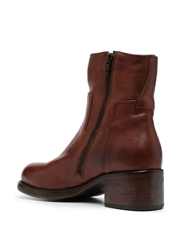 Moma Tronchetto Leather Ankle Boots - Brown